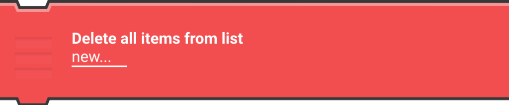 Delete all items from list ... - Catrobat