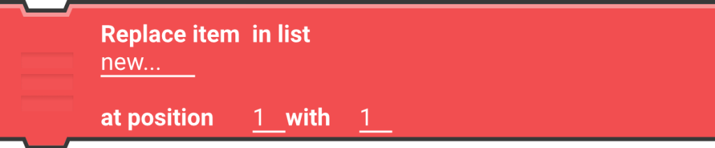 Replace item in list ... at position ... with ... - Catrobat