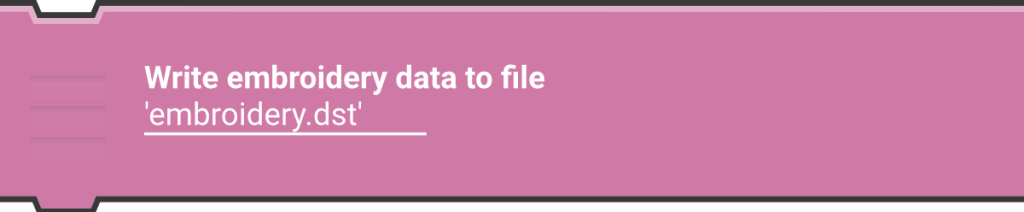 Write embroidery data to file ... - Catrobat