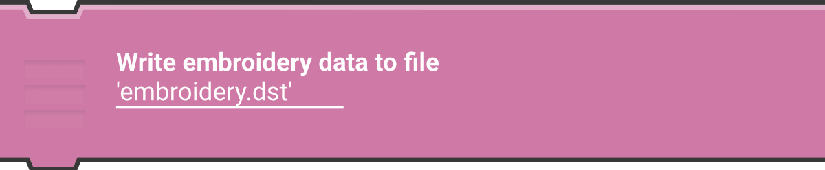 Write embroidery data to file ... - Catrobat