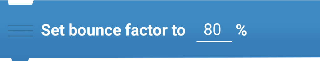 Set bounce factor to ...% - Catrobat