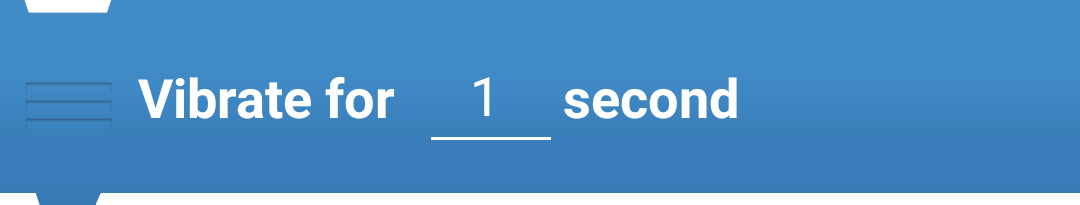 Vibrate for ... second - Catrobat