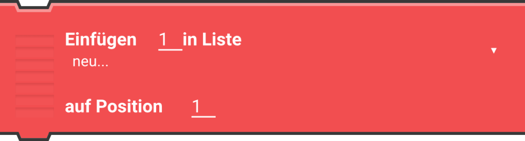 Einfügen ... in Liste ... auf Position ... - Catrobat