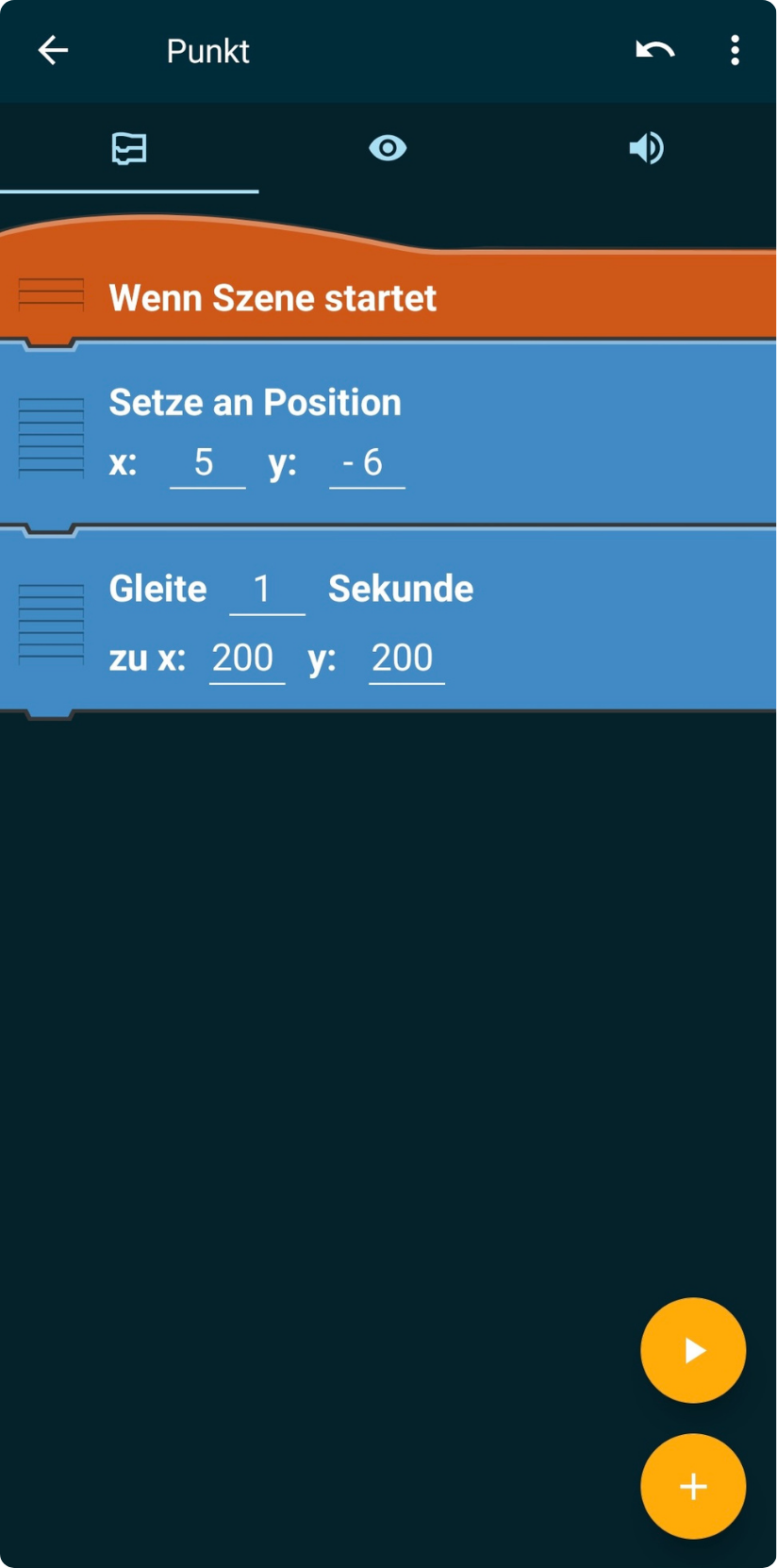 Erste Bausteine - Catrobat