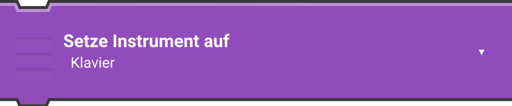 Setze Instrument auf ... - Catrobat