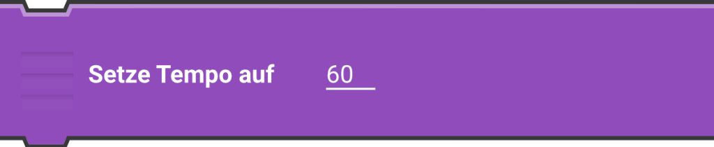 Setze Tempo auf ... - Catrobat