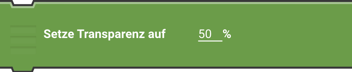 Setze Transparenz auf ...% - Catrobat